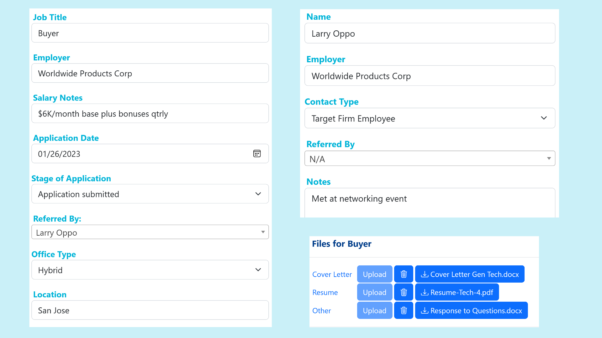 Manage Job Applications